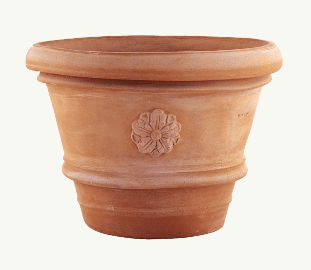 Rolled Rim Vase Planter with Rosettes — Boxhill & Co., LLC